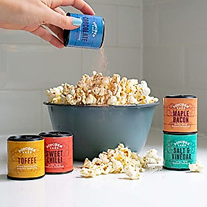 Popcorn Seasoning Kit, Make Your Own Popcorn, Five Delicious Popcorn Seasonings Set + 18oz Popcorn Kernels, Vegan and Gluten Free - Movie Night Gift - Imported from the UK - British Candy from England