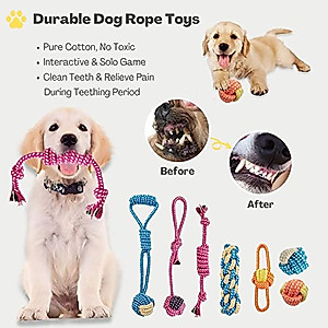 ESYLIF Dog Chew Toys for Teething,Boredom,Toothbrush,20 Pack Puppy Toys with Rope Toys, Treat Balls and Squeaky Toys for Small Medium Dogs