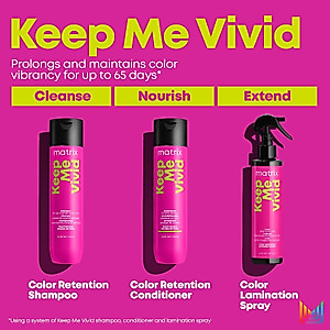 Matrix Keep Me Vivid Shampoo | Prolongs Color Vibrancy, Prevents Fading & Enhances Shine | Sulfate-Free | For Dry, Semi-Permanent and Color Treated Hair | Salon Professional Shampoo