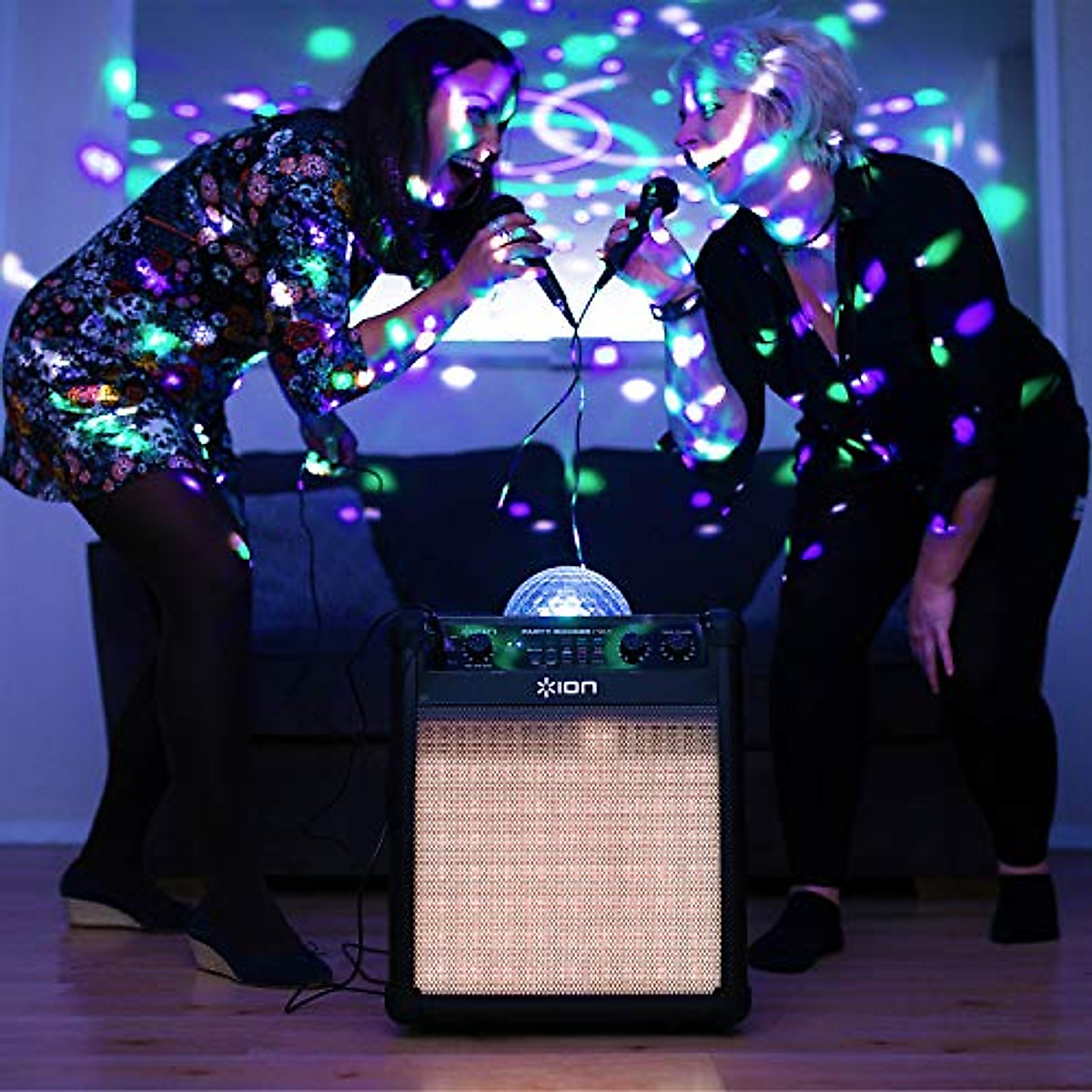 ION Audio Party Rocker Max - 100W Portable Wireless Bluetooth Speaker and Karaoke Centre with Rechargeable Battery, Party Light Display and Microphone