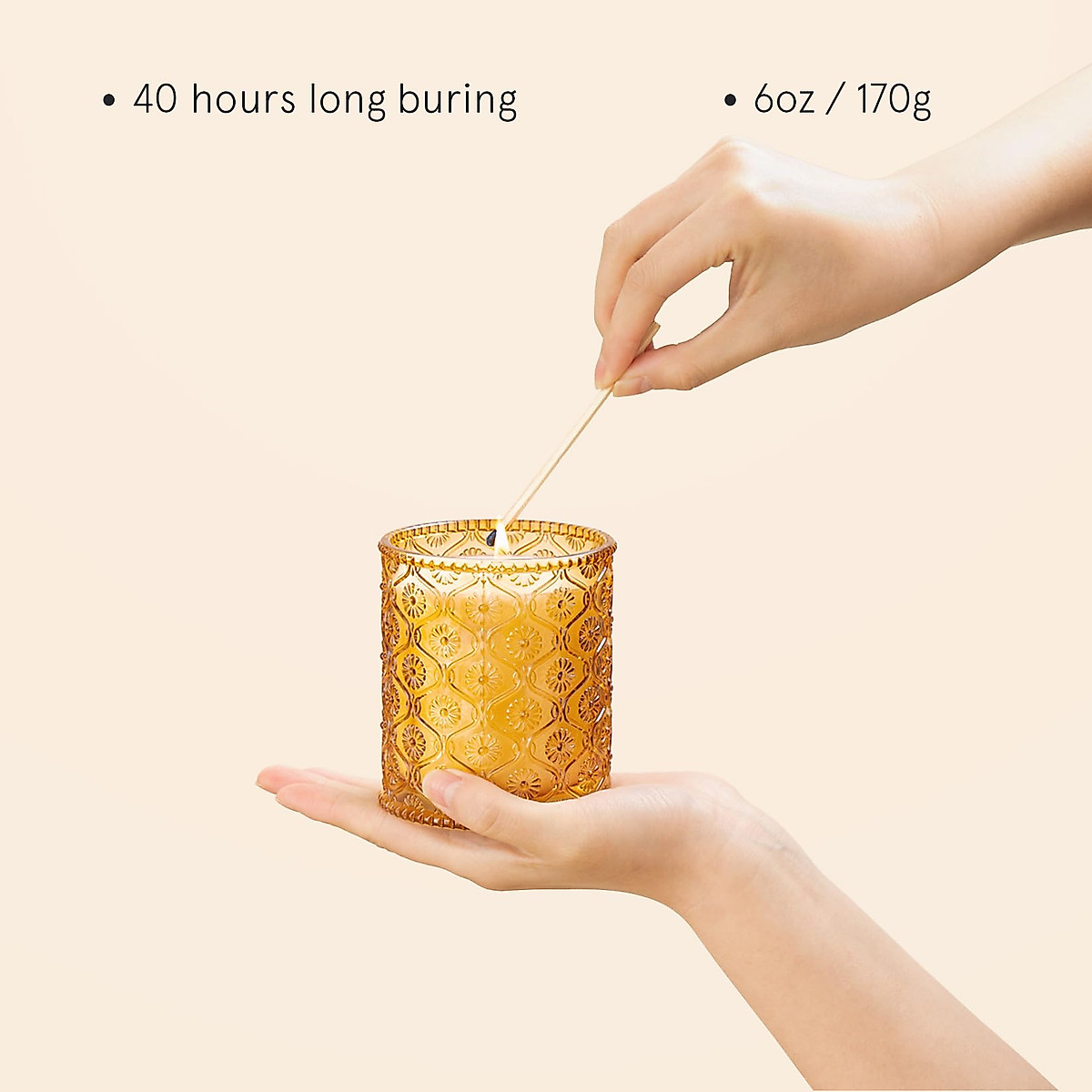 LA JOLIE MUSE Sandalwood Scented Candle, Santal Himalayen Candle, Candles Gift for Women, Decorative Candles for Home Scented, Soy Candle 6 Oz 40 Hours Burn