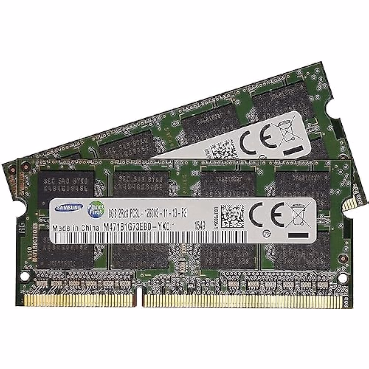 Samsung 16GB (2 x 8GB) 204-pin SODIMM, DDR3 PC3L-12800, 1600MHz ram Memory Module for laptops (M471B1G73EB0-YK0 x 2)