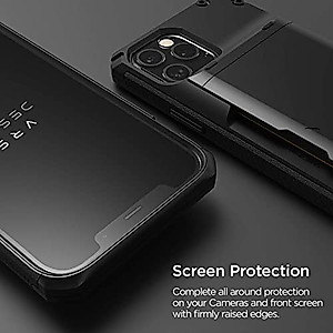 VRS DESIGN Damda Glide Pro Compatible for iPhone 12/12 ProCase, with [4 Cards] Premium Sturdy [Semi Auto] Credit Card Holder Slot Wallet for iPhone 12/12 Pro 6.1 inch(2020)