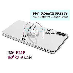 lenoup Glitter Bling Bling Phone Ring Holder,Sparkle Phone Ring Kickstand, Cell Phone Finger Ring Grip for Almost All Phones/Pad(Silver)