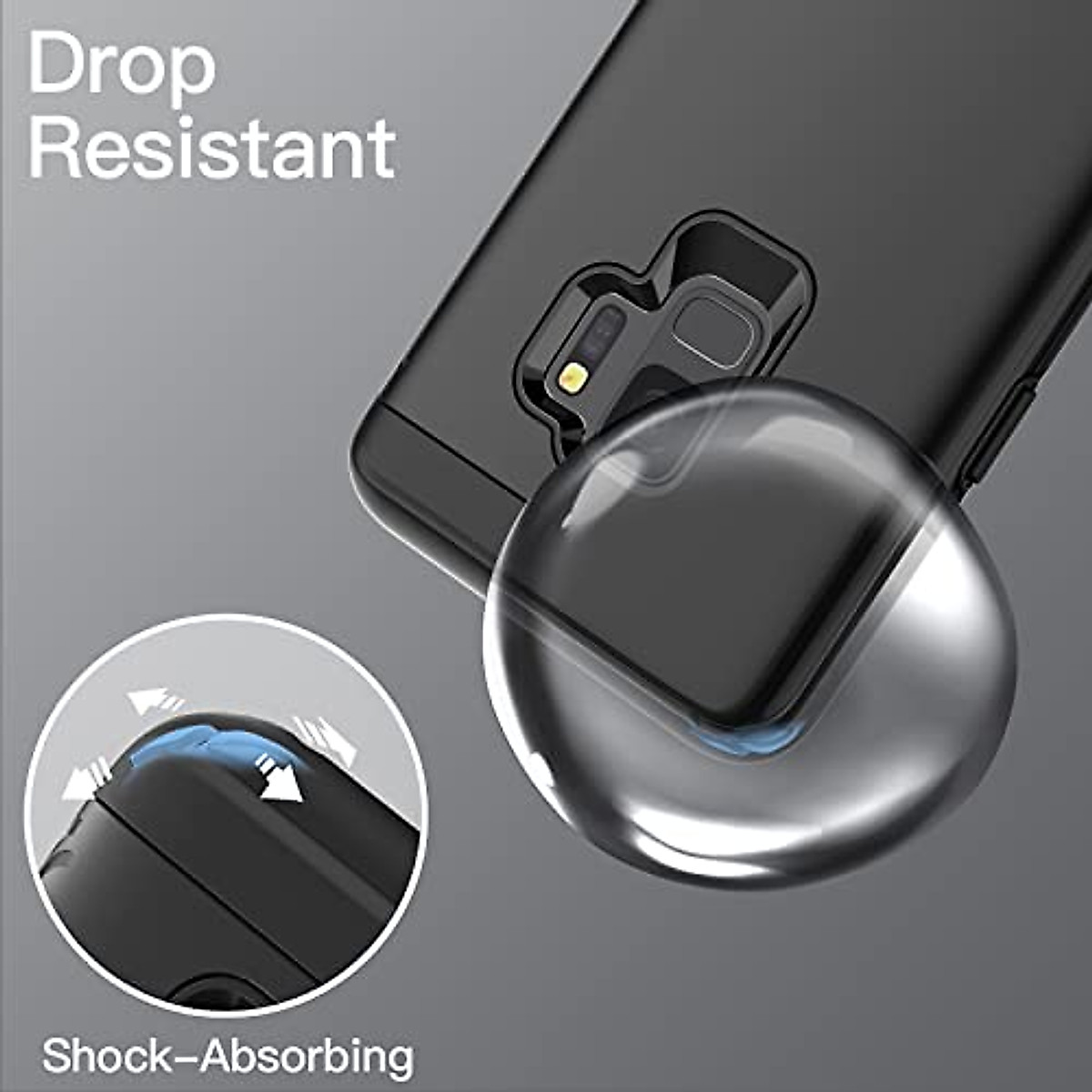 JETech Heavy Shockproof Case for Samsung Galaxy S9, Dual Layer Rugged Protective Phone Cover with Shock-Absorption (Black)