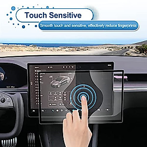 Coleya 2021 2022 2023 Model S/Model X Screen Protector for Tesla Model (Base/Long Range/Plaid) 17-inch Touch Screen, 2022 2023 Model S Model X Tempered Glass HD Transparent Protective Film