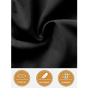 PLEPAN Men's Casual Cargo Pants Joggers Hiking Sweatpants Stretch Elastic Waist Work Pants with 6 Pockets Black Large