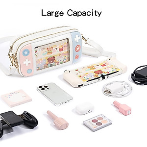 GeekShare Switch Case Compatible with Nintendo Switch/Switch OLED - Travel Crossbody Switch Carrying Case with Adjustable Shoulder Strap for Switch Console Joy-Con & Accessories