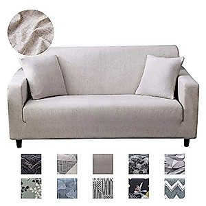JOYDREAM Stretch Loveseat Slipcovers, 2 Seater Couches Cover, Printed Sofa Cover, Universal Couch Cover Sofa Slipcovers with 1 Pillowcase, Medium