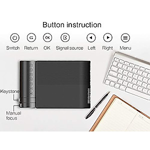 Mini Projector, Portable Movie Projector, Pico Phone Outdoor Video Projector, 720P Native, Full HD 1080P Supported, 3800 Lux Led Projector