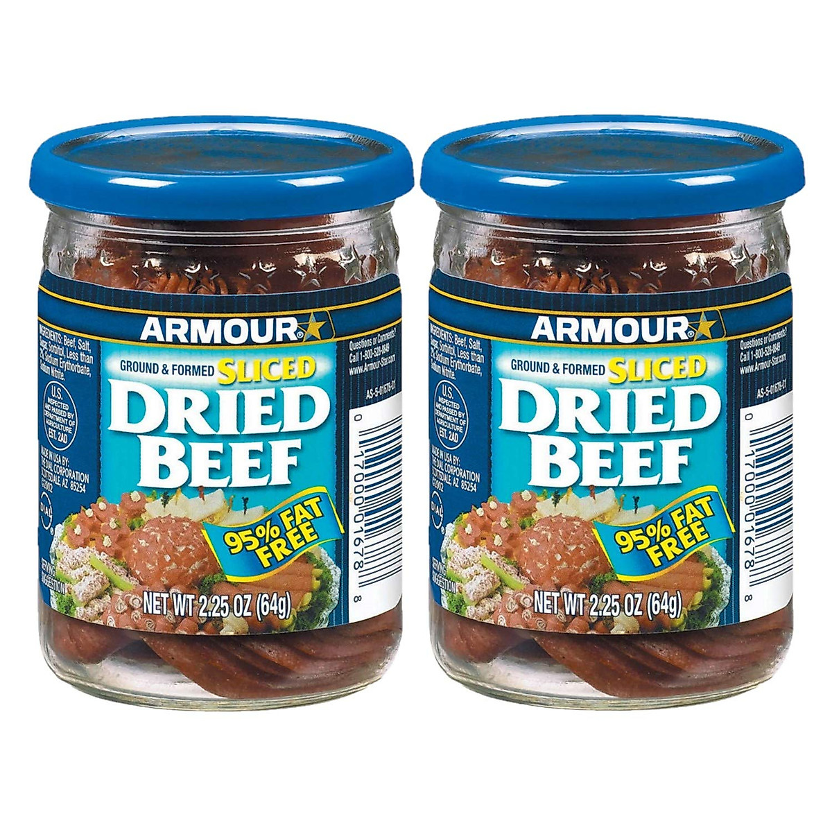 Armour Star Sliced Dried Beef, Jarred Meat, 2.25 OZ | 6 Count_AB