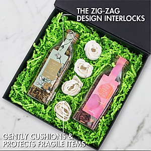 MagicWater Supply Crinkle Cut Paper Shred Filler (4 oz) for Gift Wrapping & Basket Filling - Lime Green