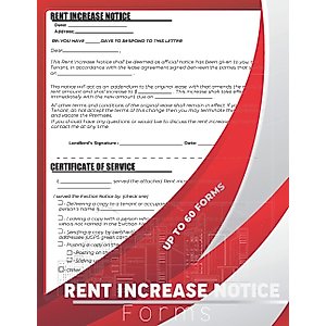 Rent Increase Notice Form Book: Apartment Rental Raise Contract For House Rent Review. Up to 60 forms (8.5'' x 11'').