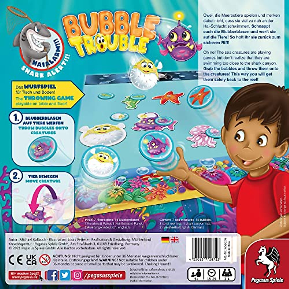 Bubble Trouble – Board Game by Pegasus Spiele 1-4 Players – Board Games for Family – 15-25 Minutes of Gameplay – Games for Family Game Night – Kids and Adults Ages 5+ - English Version