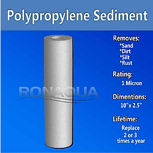 Pack of 25-1 micron 10"x 2.5" Sediment Filter Cartridges Remove Sediment, Slid, Rust WELL-MATCHED with P5, AP110, WFPFC5002, CFS110, RS14, WHKF-GD05