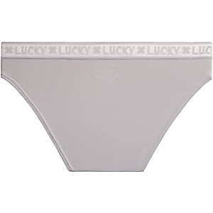 Lucky Brand Women's Underwear - 10 Pack Microfiber Bikini Panties (S-XL), Size X-Large, Gardenia/Naturale/Sphinx/Silver Sconce/Black