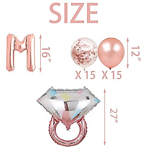 Just Married Balloons Rose Gold Traveling From Miss To Mrs Party Banner Bride To Be/We are Engaged/Bridal Shower/Bachelorette/Wedding Themed Happy Anniversary Party Supplies Decorations