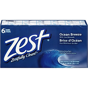 Zest Bath Bar, Ocean Breeze - 3.2 Ounce (Pack of 6)