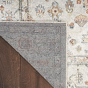 Nourison Astra Machine Washable Persian Grey/Orange/Multi 3'3" x 5' Area -Rug, Easy -Cleaning, Non Shedding, Bed Room, Living Room, Dining Room, Kitchen (3x5)