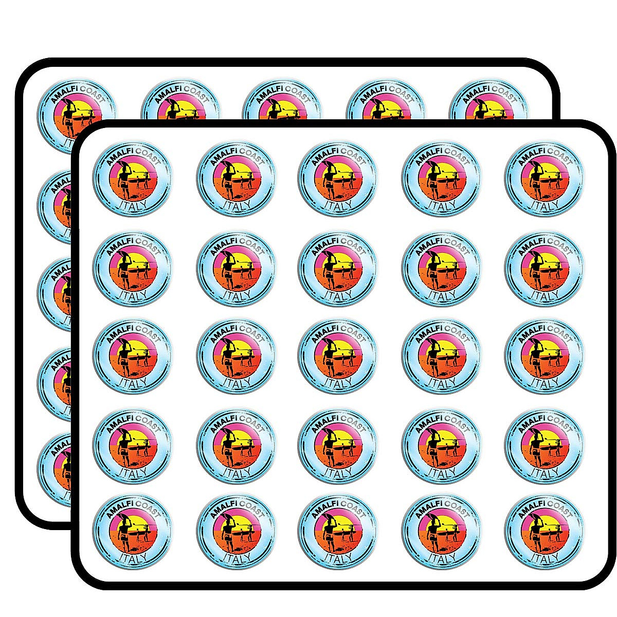 Amalfi Coast Italy Swim Boat Kayak Water Ski Surf Travel Sticker for Scrapbooking, Calendars, Arts, Kids DIY Crafts, Album, Bullet Journals 50 Pack