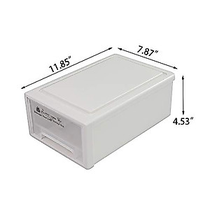 Rinboat 6 Quart Stacking Storage Drawer Unit Front Box, 3 Packs