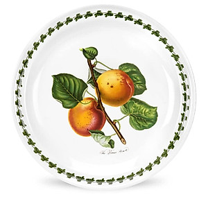 Portmeirion Pomona Collection | Set of 6 | Ceramic Dinnerware Dish Set | Microwave and Dishwasher Safe | Assorted Fruit Motifs | Made in England (Salad Plates)