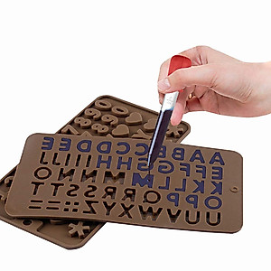 2 Pcs Silicone Letter Mold and Number Molds for Chocolate Candy,maxin Happy Birthday Cake Decorations Symbols Mold