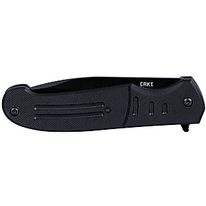 CRKT Ignitor EDC Folding Pocket Knife: Assisted Opening Everyday Carry, Plain Edge, Liner Lock with G10 Handle 6885,Black