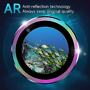 YWXTW Camera Lens Protector for Samsung Galaxy Z Flip 5 Accessories, Individual Anti Scratch Metal Ring Tempered Glass Camera Screen Protector for Galaxy Z Flip 5/ Z Flip 4, 1 Pack (Multi-Coloured)