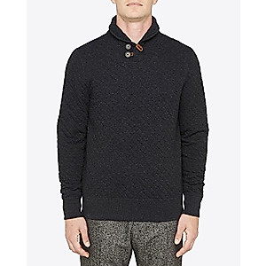 Billy Reid Men's Diamond Quilt Shawl, Dark Navy, Large