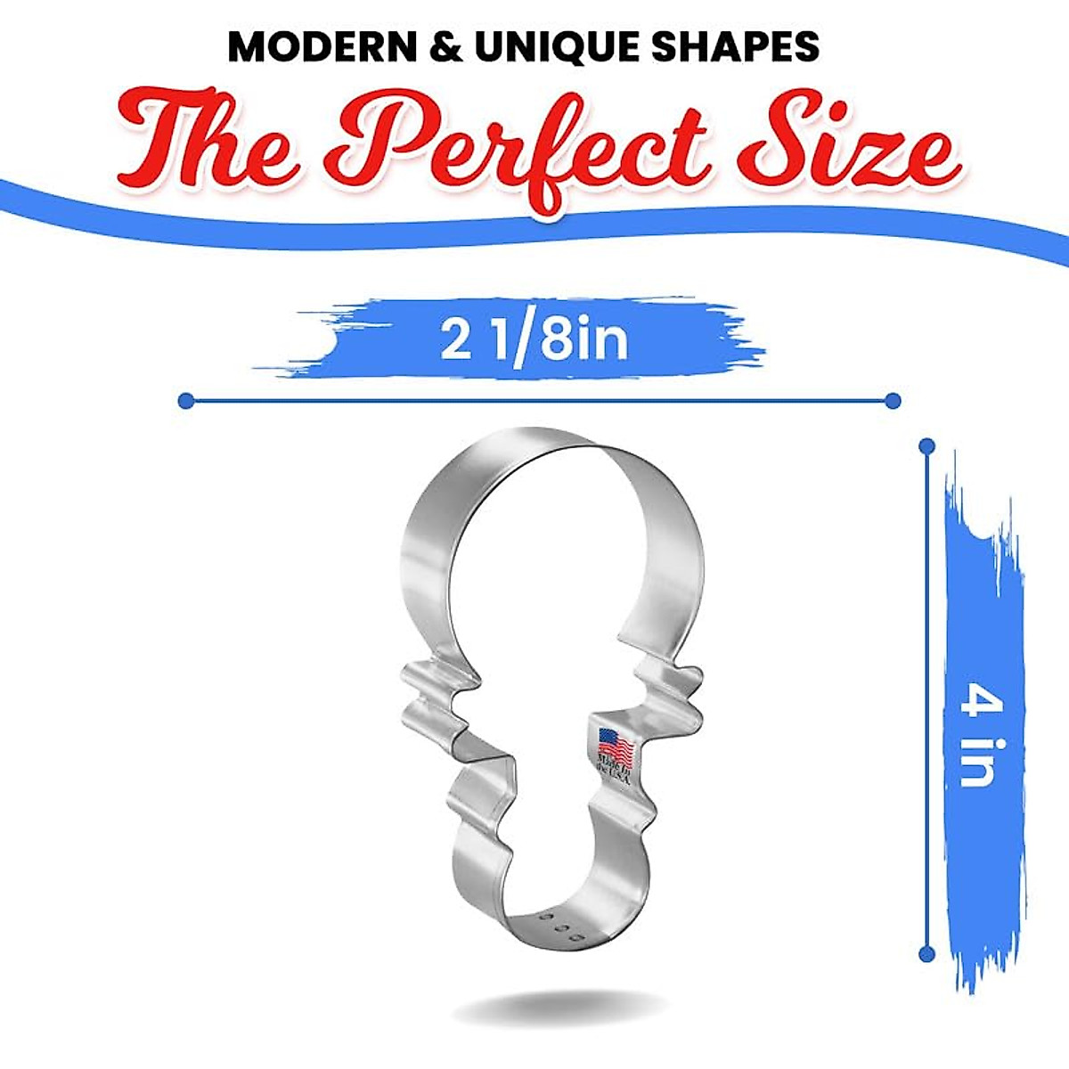 Foose Brand Baby Rattle Cookie Cutter Cookie Cutter 4 in, Tin Plate Steel, Handmade in USA