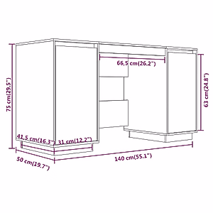 QJBSAVVA Desk Honey Brown 55.1&quot;x19.7&quot;x29.5&quot; Solid Wood Pine,Dresser Bedroom Desks Secretary Desk Suitable for Apartments, dens, bedrooms, Living Rooms