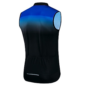 Weimostar Sleeveless Cycling Jersey Men Bike Vest Shirts Clothing Biking Bicycle Jacket Reflective Black Blue Size M
