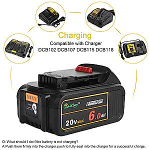 waitley 4 Pack 20V 6A Replacement Battery Compatible with Dewalt DCB200 DCB206 DCD DCF DCG Series Cordless Tools