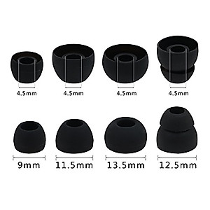 ALXCD Ear Tips for Powerbeats2 Wireless Headphone, SML 3 Size 6 Pair Silicone Replacement Earbud Tips & 2 Pair Double Flange Ear Tip Cushion, Fit for Beats Powerbeats 2 Wireless [8 Pair](Black/White)