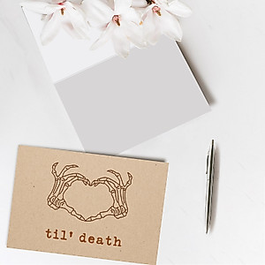 Skeleton Halloween Wedding Card, Til Death Wedding Anniversary Card, Spooky Anniversary Card, Bridal Party Card