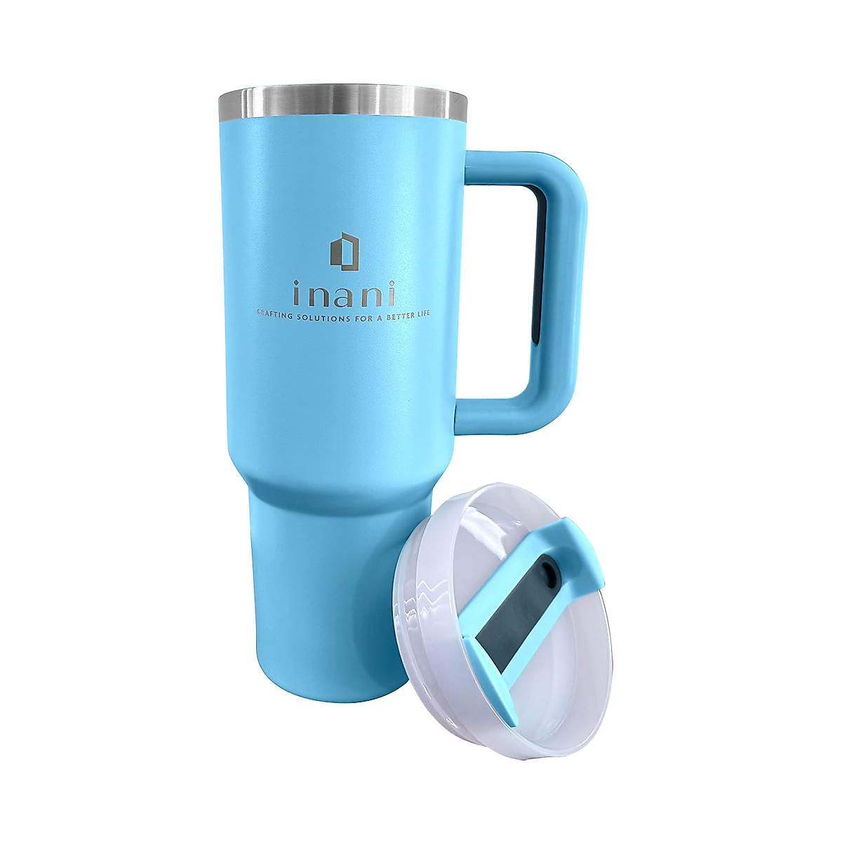 inani 40oz Tumbler With Handle And Straw, Insulated Travel Cup, Leak-Resistant, Spill-Proof Lid, Dishwasher Safe, BPA-Free, Double-Wall Insulated Premium Mug For Hot Or Iced Beverage, Liquid Blue