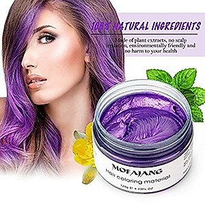Natural Purple Hair Wax,EFLY 4.23 oz-Disposable Purple Ash DIY Hairstyle Colors Hair Wax, for Party Cosplay Easy Cleaning (1, Purple)