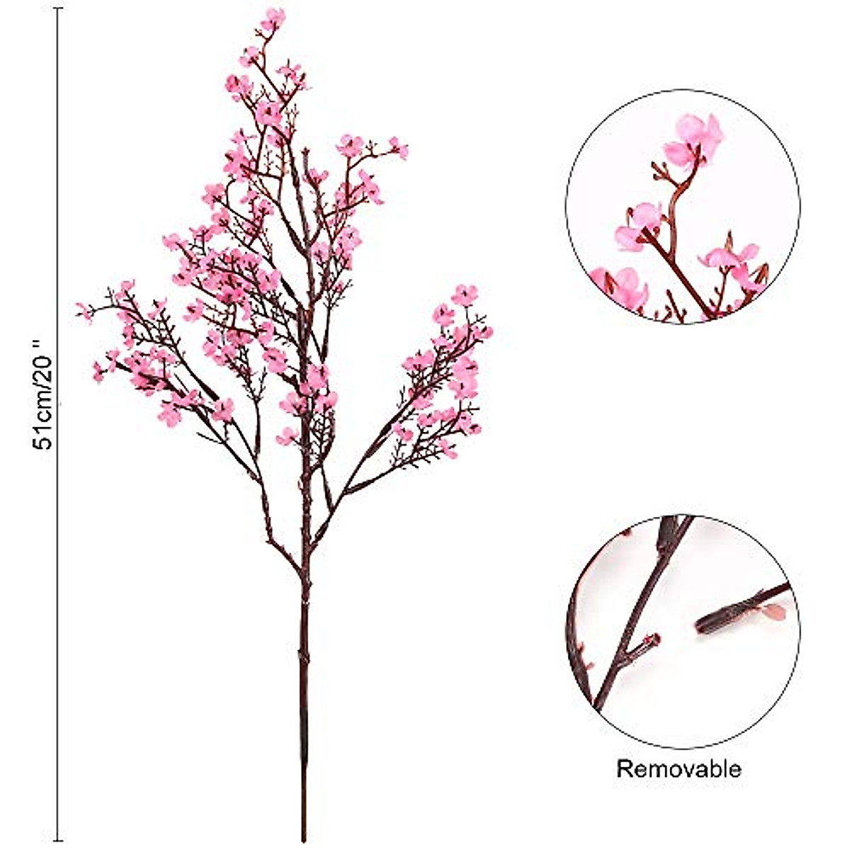 AILANDA 6 Bundles Artificial Flowers Gypsophila Bouquets Pink Valentine's Day Floral Arrangements Baby Breath Bush Real Touch Silk Floral for Wedding Table Centerpieces Party Home Garden Farmhouse