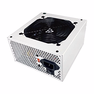 Apevia ATX-ES600-WH Essence 600W ATX Semi-Modular Gaming Power Supply with Auto-Thermally Controlled 120mm Black Fan, 115/230V Switch, All Protections, White Casing