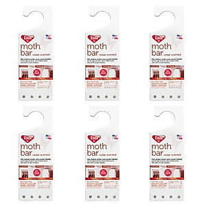 Enoz Cedar Scented Moth Cakes, Kills Clothes Moths and Carpet Beetles, No Clinging Odor, Cedar Scented, 6 Oz Hanger, 6 Pack
