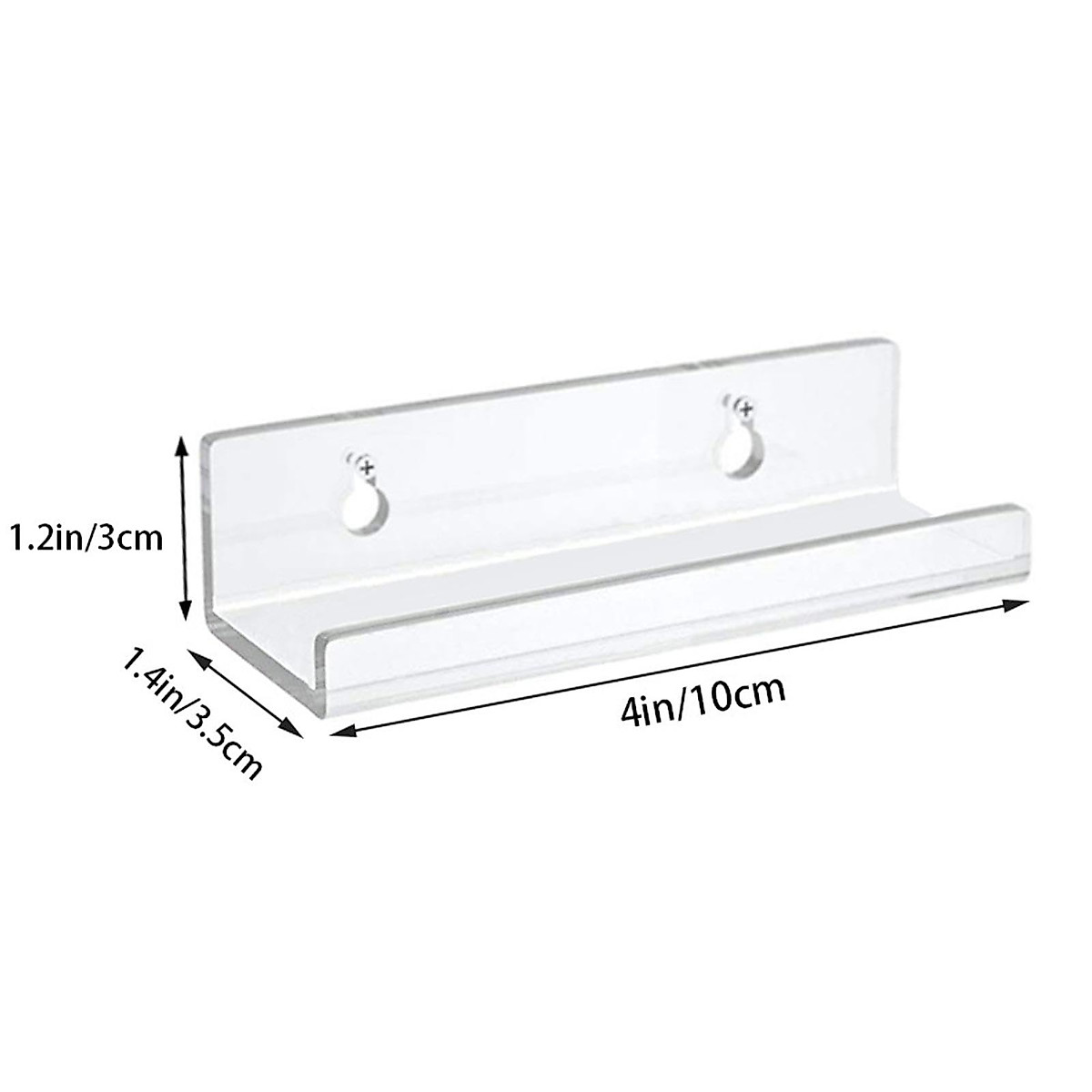 Clear Vinyl Record Shelf Wall Mount, 6 Pack 4 Inch Vinyl Record Storage Shelf, LP Records Vinyl Albums Holders Display Shelf, Floating Wall Shelves for Vinyl Record Photo Book Magazines Living Room