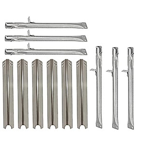 Shengyongh SS99441 (6-Pack) SS14081 (6-Pack) Stainless Steel Heat Plate and Burner Replacement for Brinkmann 810-6680-S Brand Gas Grill