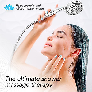 Handheld Shower Head with Hose, Detachable Shower Head With 5 Powerful Spray Settings for Low Water Pressure, Removable Flow Restrictor