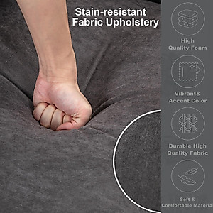 asunflower Modular Loveseat Couch with Storage Seat, Office Sofa Couch Small Sofa with Chaise Convertible 2 Seat Couch for Bedroom,Living Room, Dark Grey