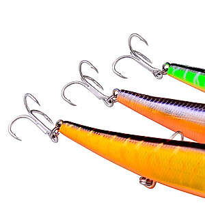PROBEROS Minnow Bass Fishing Lures - Jerkbait Sinking Lure Set Hard Baits Crankbait for Trout Catfish Musky Bluegill Fishing Plug 6Pcs/kit