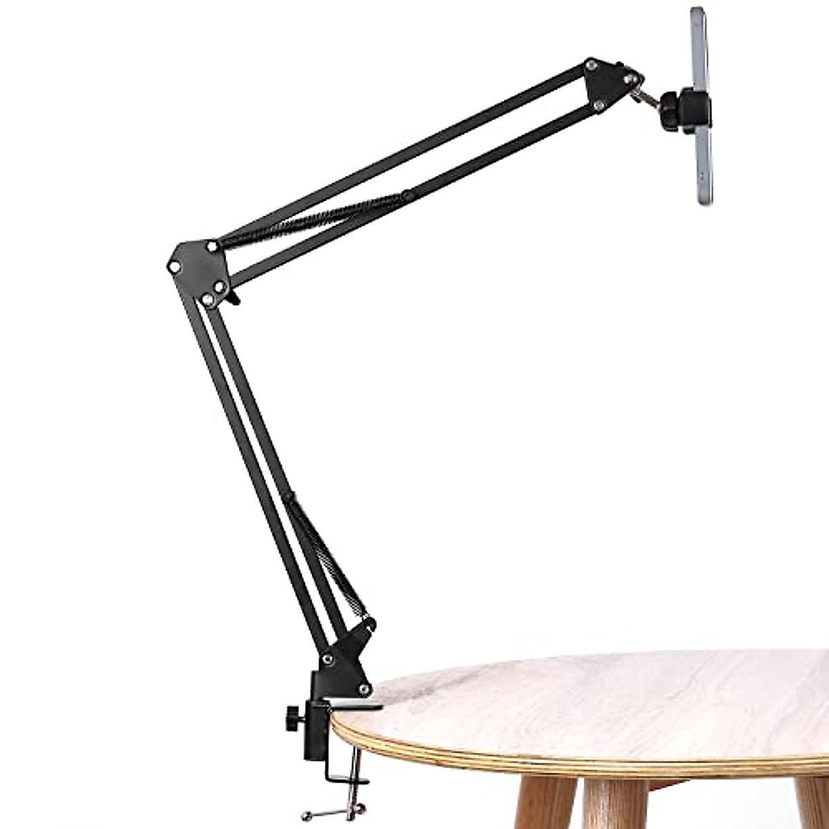 WANBY Overhead Phone Stand Articulating Arm Table Stand Mount Flexible 360° Rotation Cell Phone Clip Holder for All Smart Phone Microphone