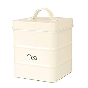 Home Basics Tin Kitchen Food Storage Organization Canister Collection (TEA)