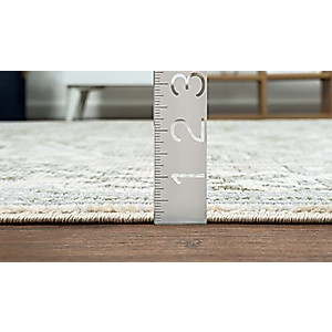 Abani Savoy Collection Area Rug - Beige/Green Vintage Design - 5'3" x 7'6" - Easy to Clean - Durable for Kids and Pets - Non-Shedding - Medium Pile - Soft Feel - for Living Room, Bedroom & Office