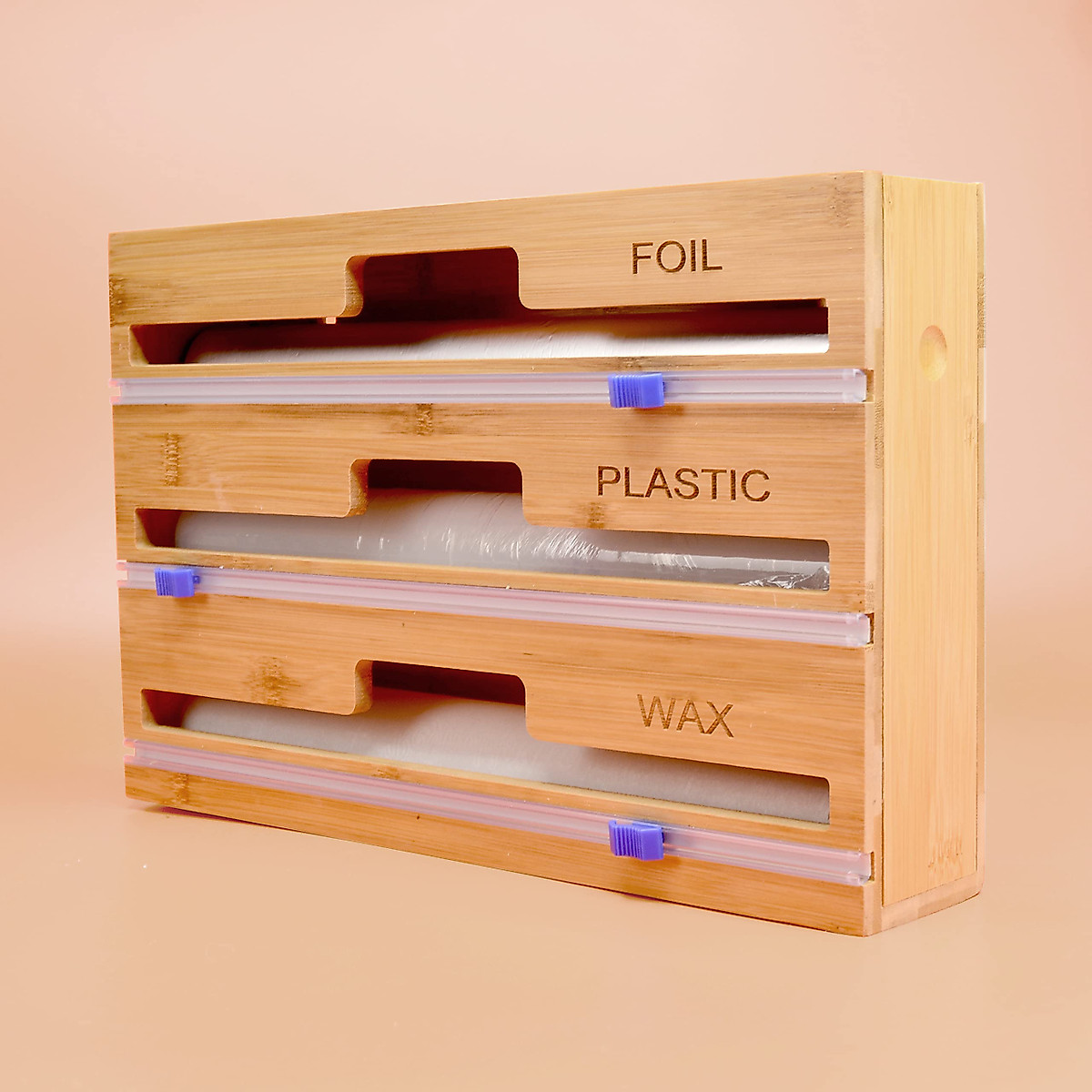 JCG 3 in 1 Bamboo Wrap Dispenser and kitchen organizer